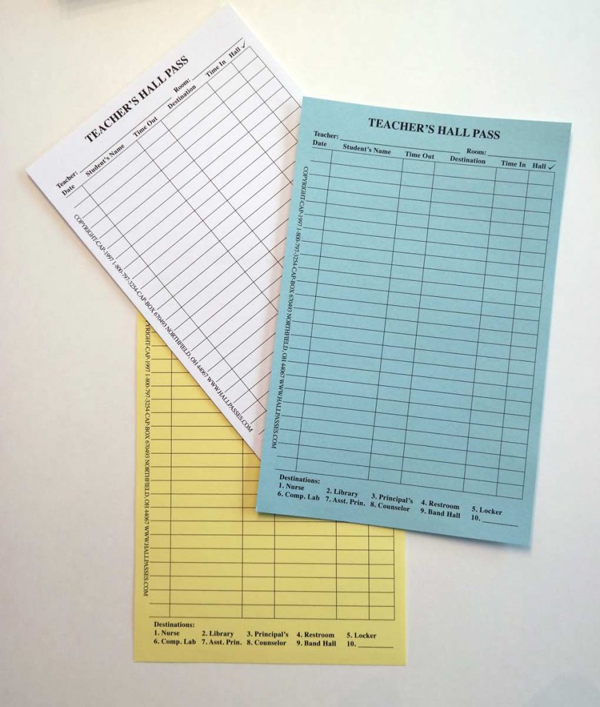 Hall Pass Cards Refill - Hall Passes